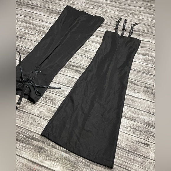 Accessories | Snap On Goth Corset Back Black Wide Leg Chaps Fashion ...